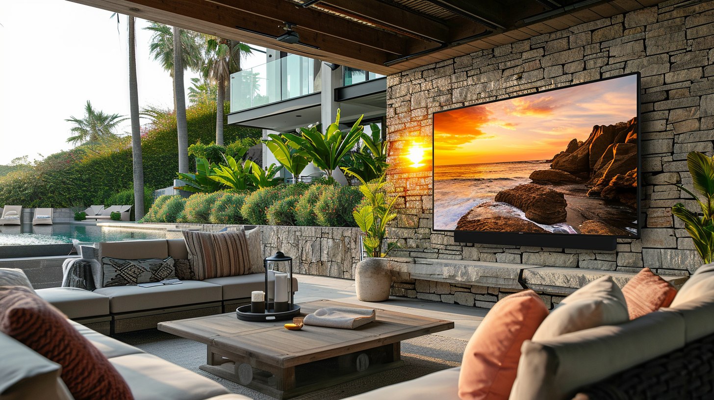 Weatherproof outdoor television with 1000 nit brightness for Germany ...